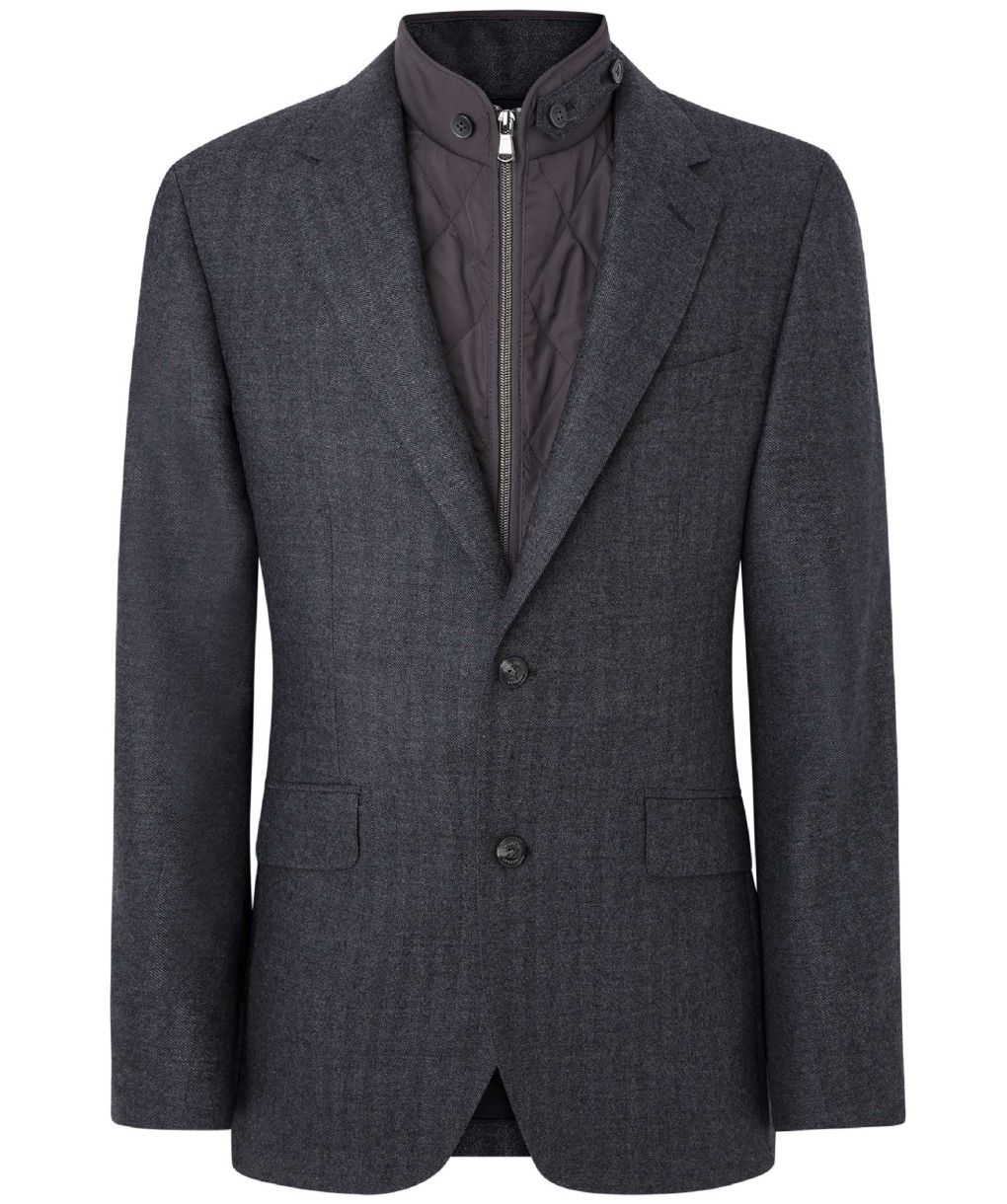 Hackett Grey Herringbone Bib Blazer | Jules B