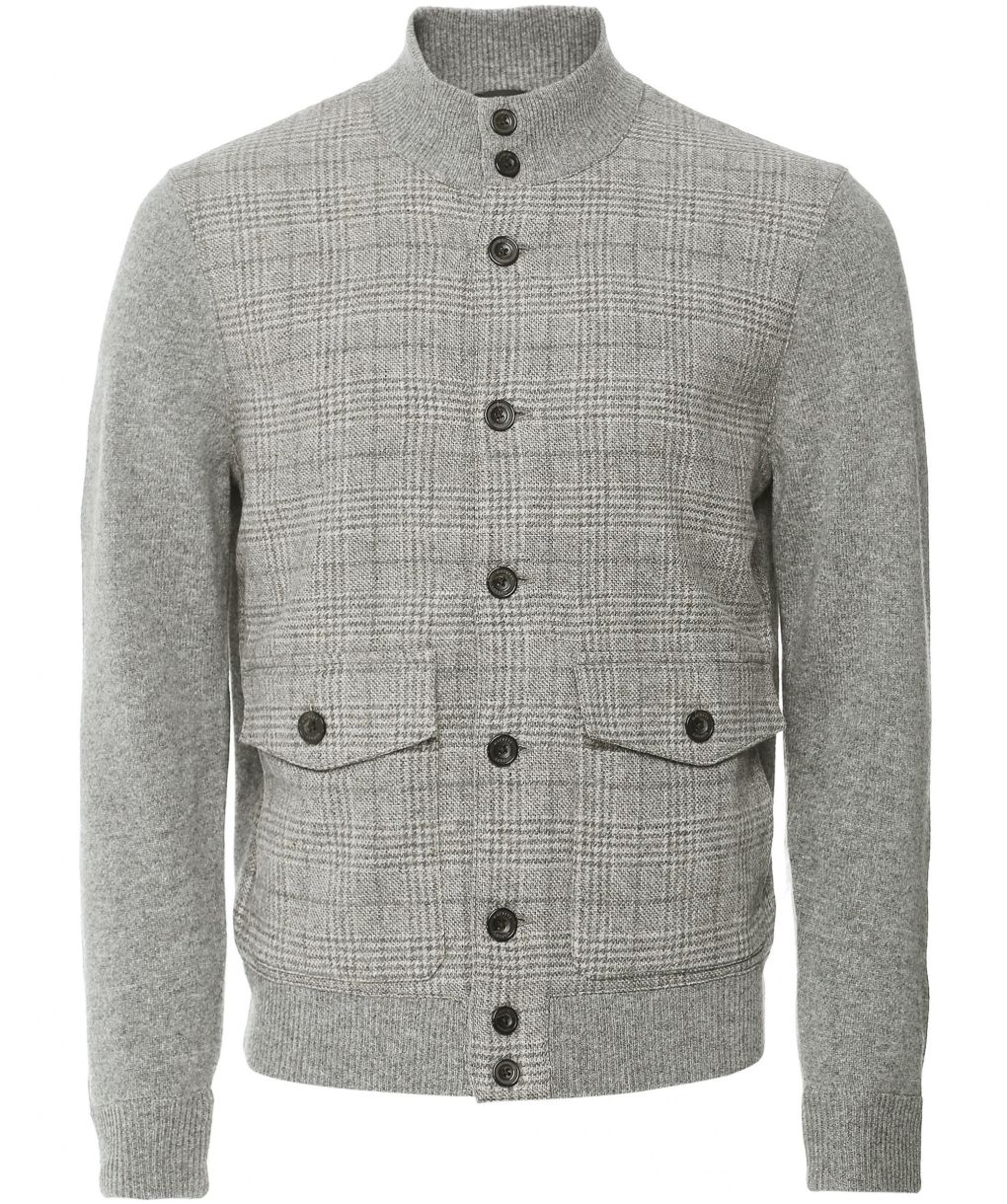 Hackett Merino Wool Prince of Wales Check Cardigan | Jules B