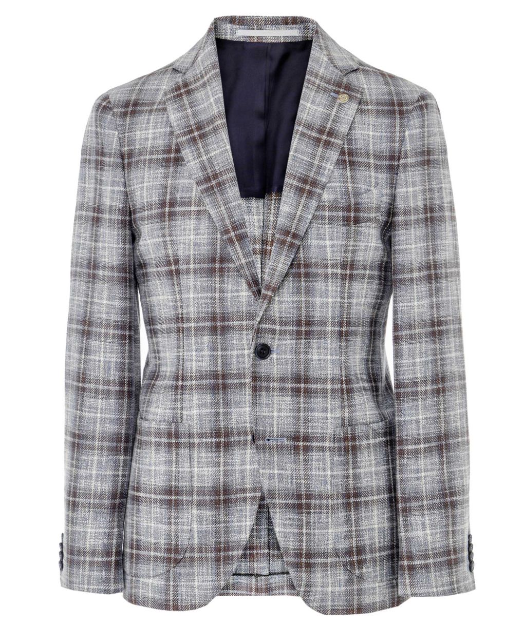 Cavaliere Linen Blend Loud Check Jacket