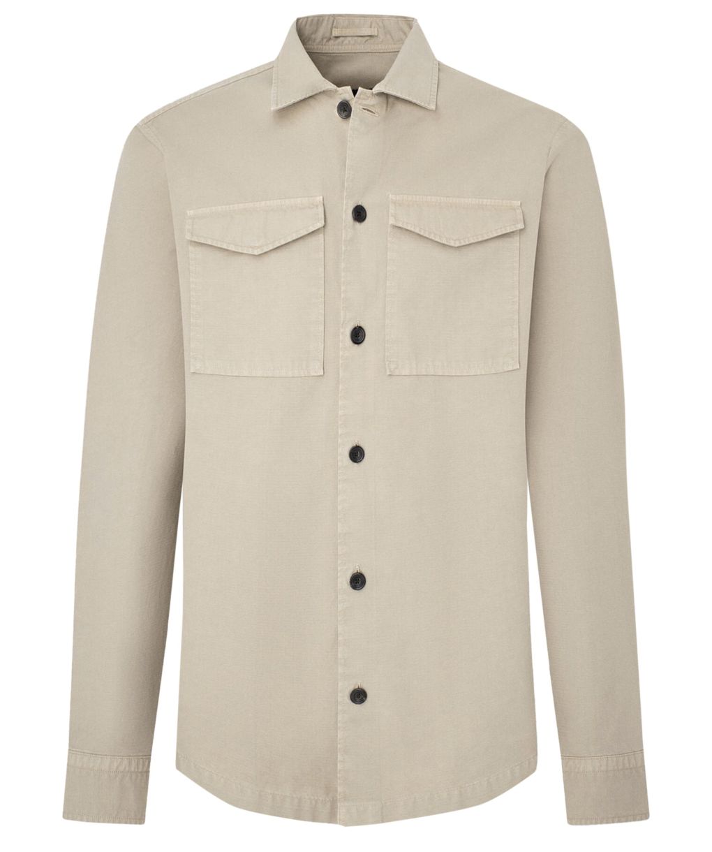 Hackett Linen Blend Herringbone Overshirt