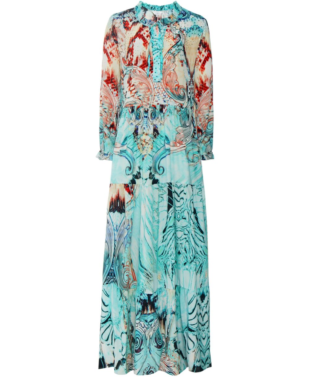 Inoa Gold Coast Silk Long Sleeve Maxi Dress | Jules B