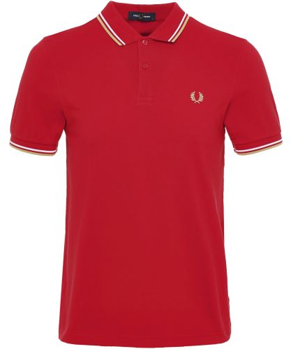 Fred Perry Red Twin Tipped Polo Shirt M3600 J95 | Jules B