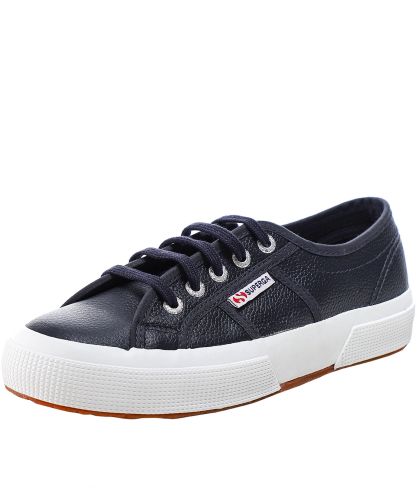 Superga Navy 2750 Efglu Leather Trainers | Jules B