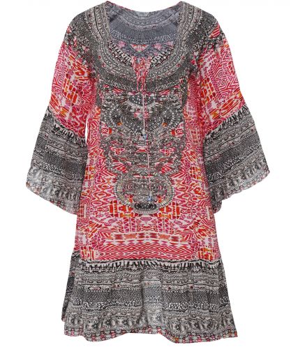 Inoa Red Shiraz Silk Gypsy Dress | Jules B