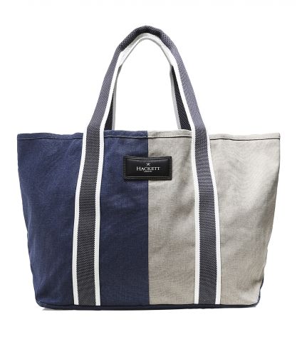 Hackett Blue Colour Block Canvas Tote Bag | Jules B