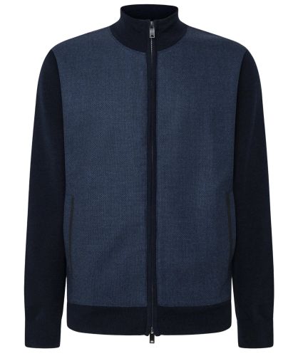 Hackett Navy Birdseye Knitted Cardigan