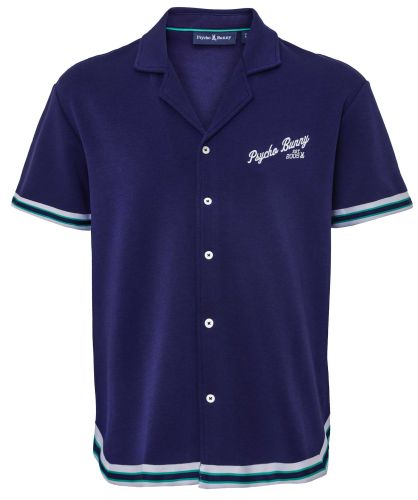 Psycho Bunny Dark Blue Basil Camp Collar Shirt