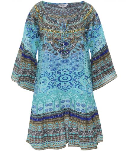 Inoa Blue Atlantis Silk Gypsy Dress | Jules B