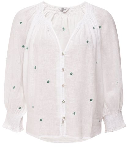 Rails Mariah White Daisy Embroidered Shirt | Jules B