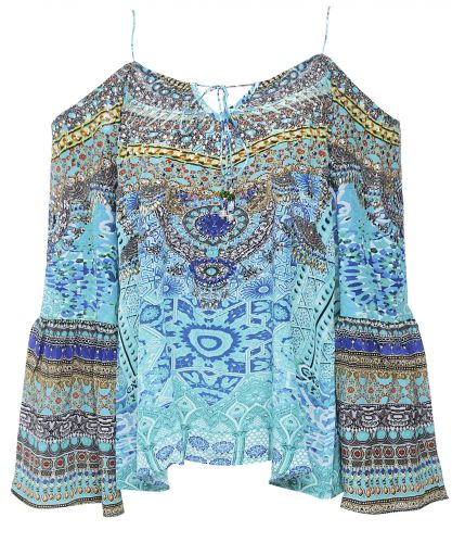 Inoa Blue Atlantis Silk Gypsy Top | Jules B
