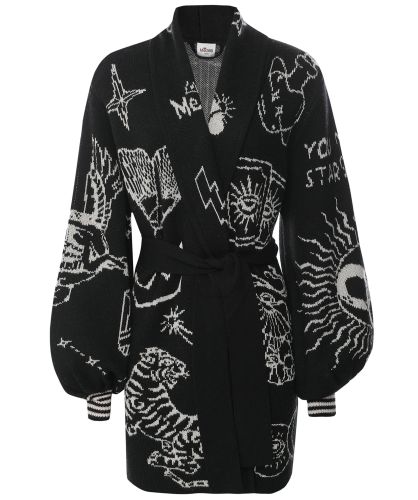 Me369 Black Barbara Long Magic Cardigan