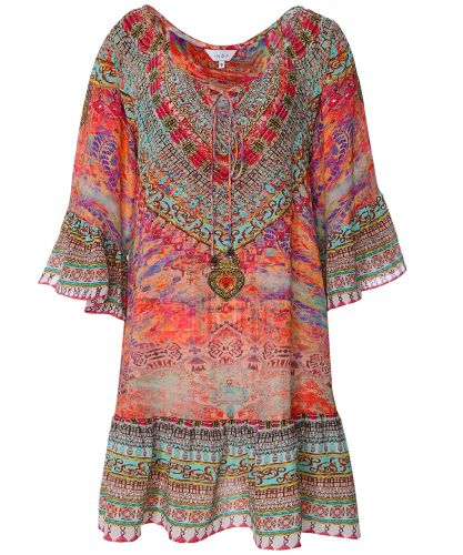 Inoa Orange Modena Silk Gypsy Dress | Jules B