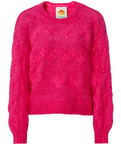 Farm Rio Pink Maxi Cable Knit Jumper