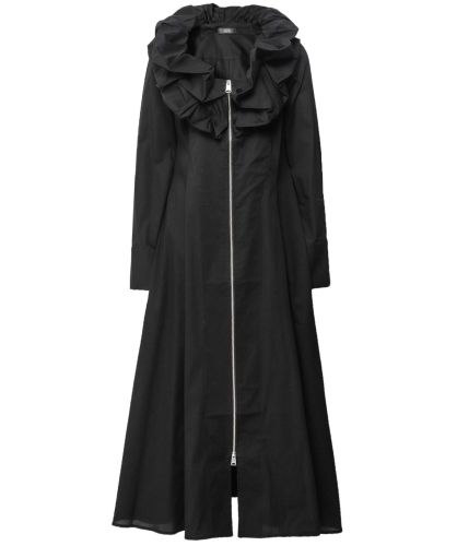 Bize Black Zippered Midi Dress