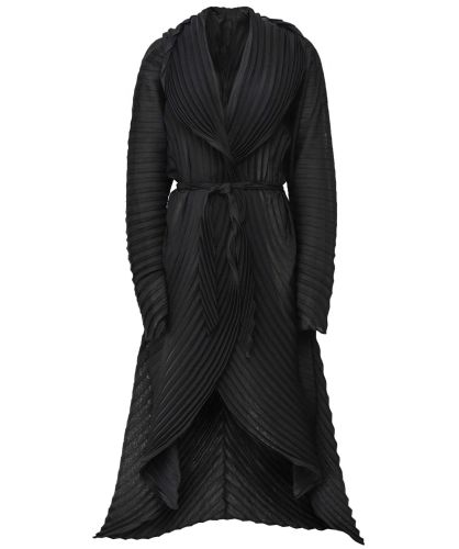 Thanny Long Hooded Pleated Coat