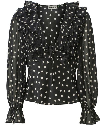 Rixo Lasca Ruffled Silk Blouse