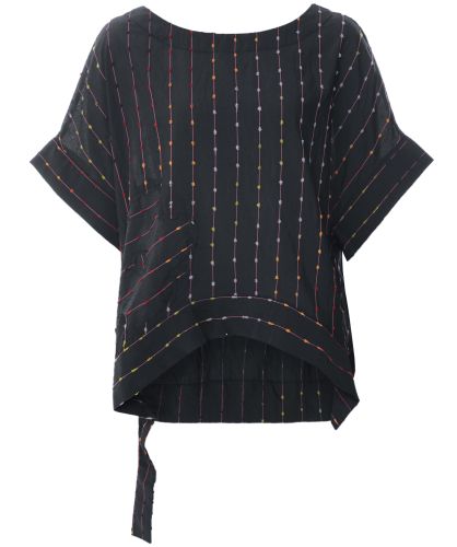 Bize Embroidered Striped Top