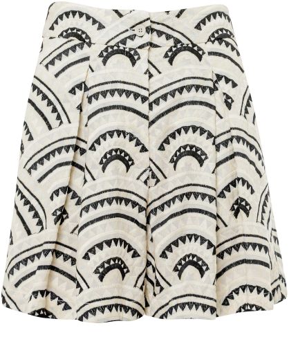 Greek Archaic Kori Embroidered Wide Leg Shorts