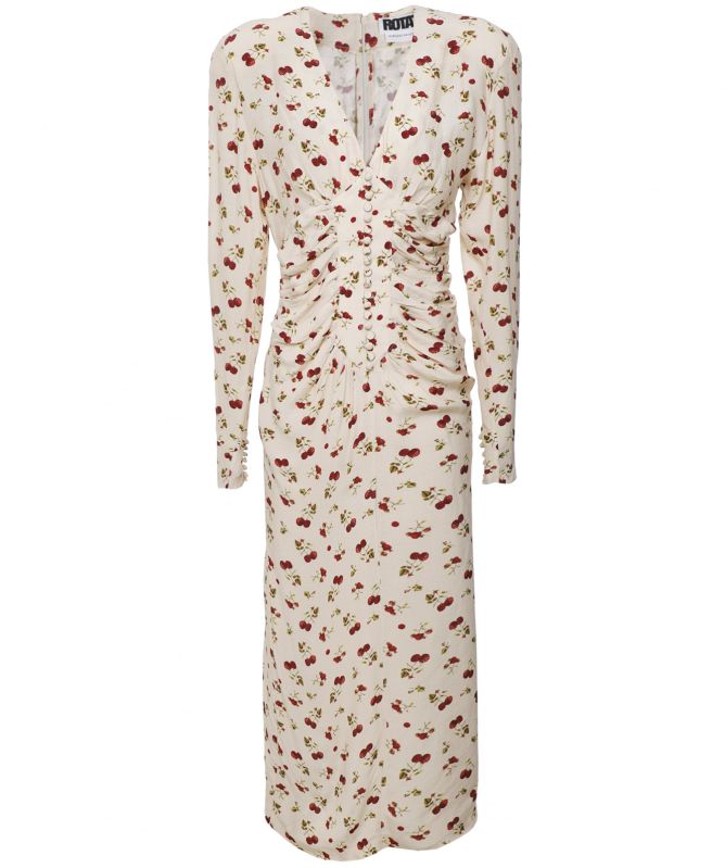 ROTATE Heather Raspberry Print Midi Dress | Jules B