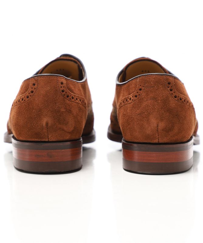 Barker Brown Suede Tweed Jackson Derby Shoes