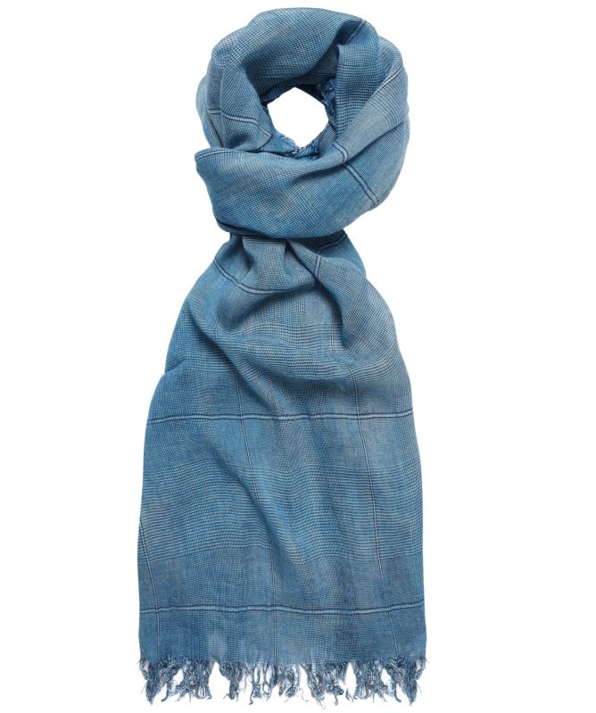 Oska Light Blue Check Scarf | Jules B