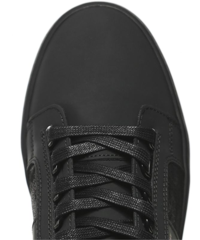 Android Homme Black Leather Camo Propulsion Mid Trainers | Jules B