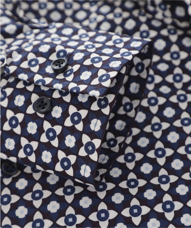 BOSS Blue Slim Fit Geometric Floral Jango Shirt | Jules B