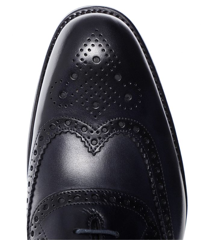 Loake Navy Hand-Painted Leather Kerridge Brogues | Jules B