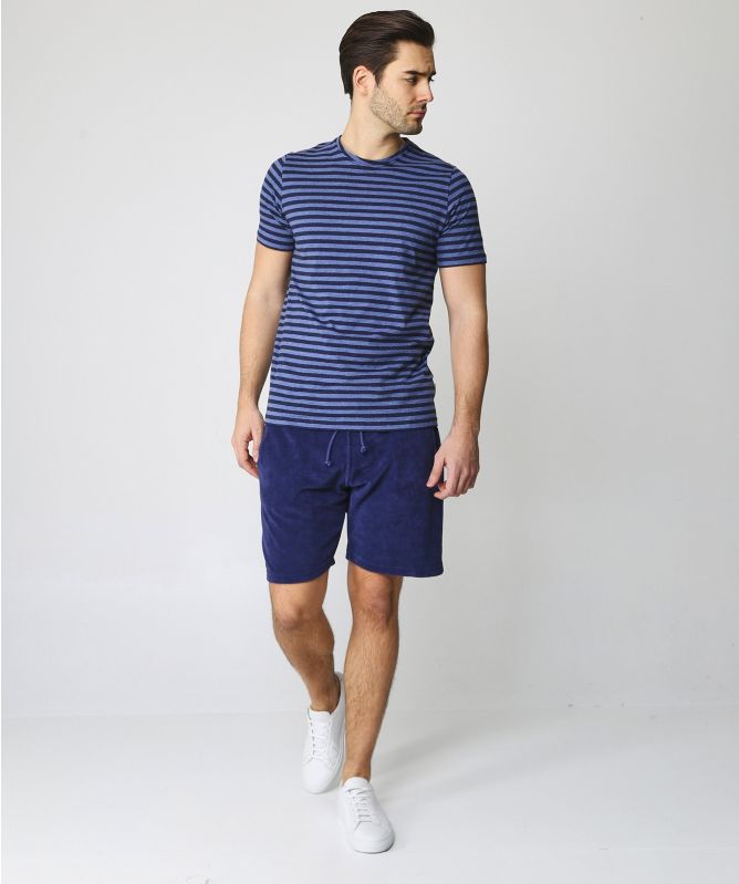 Universal Works Navy Terry Towelling Beach Shorts | Jules B