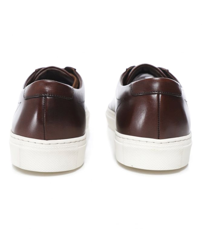 Loake Dark Brown Hand-Painted Leather Sprint Trainers | Jules B