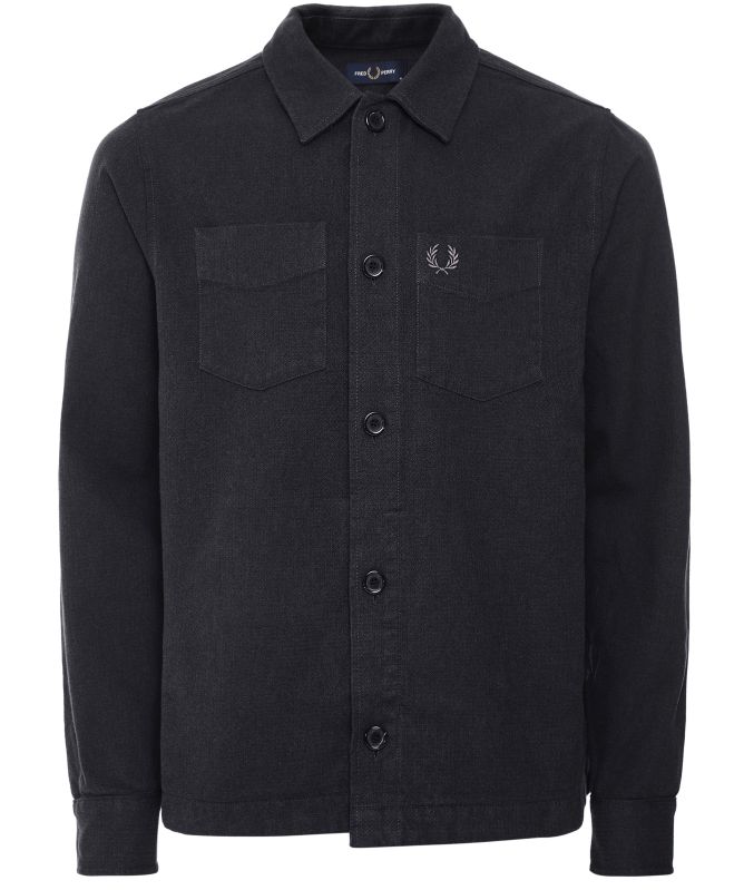 Fred Perry Charcoal Marl Wool Blend Overshirt | Jules B