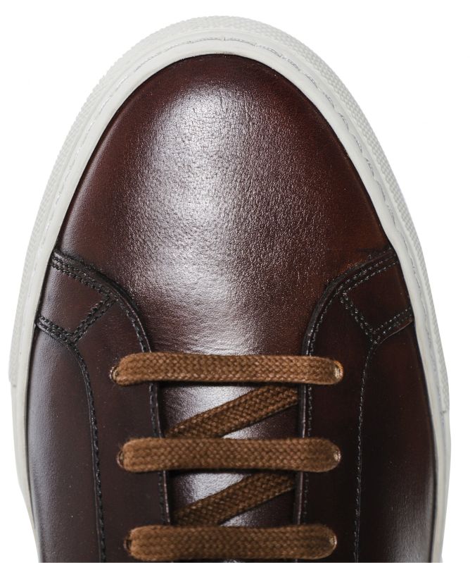 Loake Dark Brown Hand-Painted Leather Sprint Trainers | Jules B