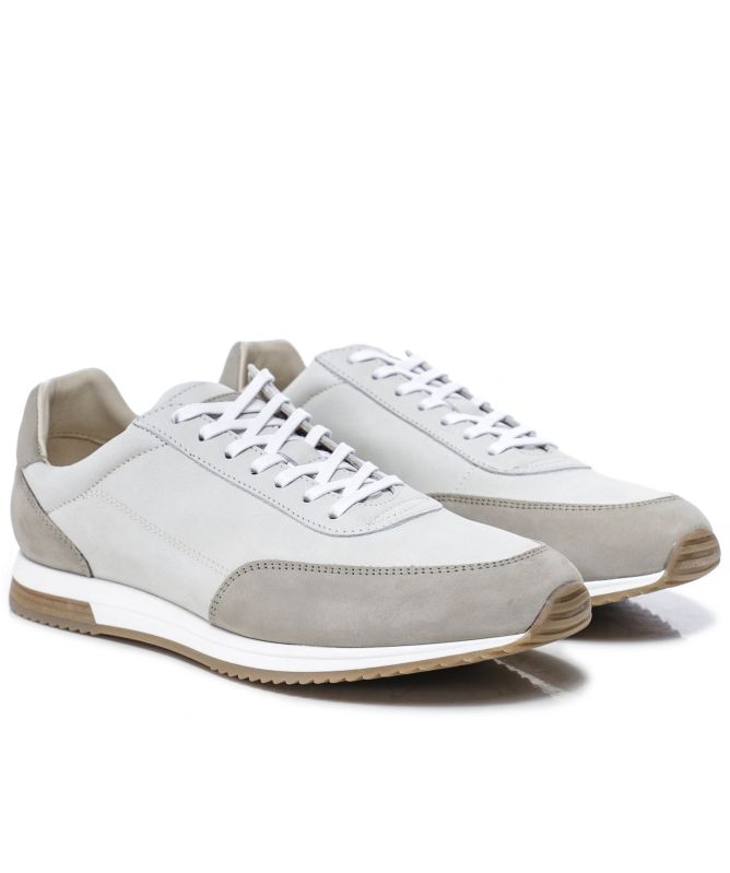 Loake Stone Nubuck Leather Bannister Trainers | Jules B