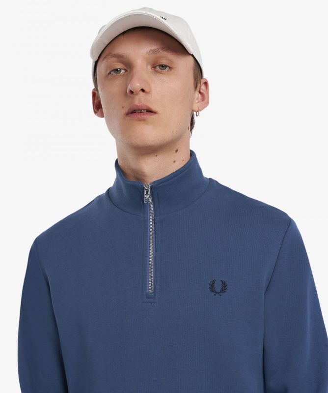 Fred Perry Midnight Blue Half Zip Sweatshirt | Jules B