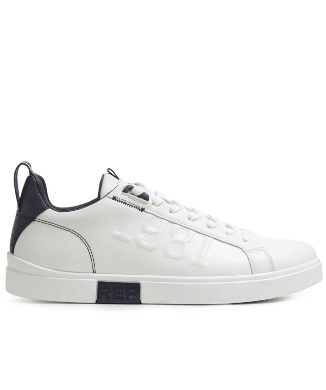 Replay White Leather Polys 1981 Trainers
