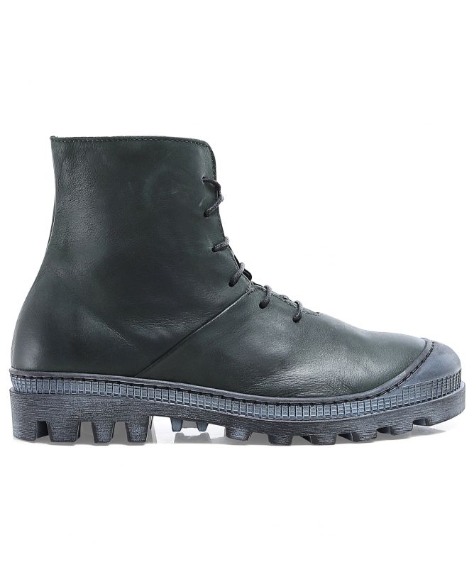 Lofina Gasoline Leather Lace Up Boot | Jules B