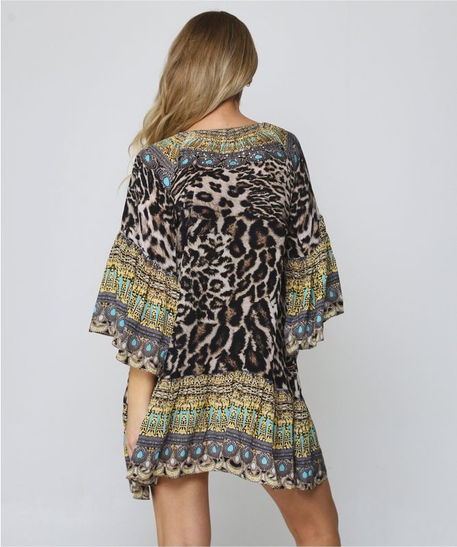 Inoa Brown Siberia Silk Gypsy Dress | Jules B