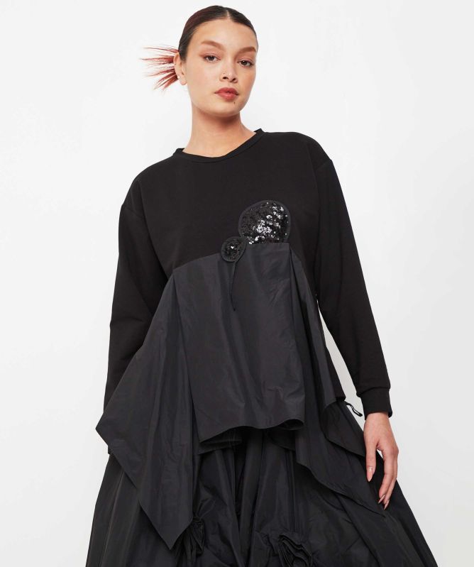 Bize Taffeta Sequin Detail Top | Jules B