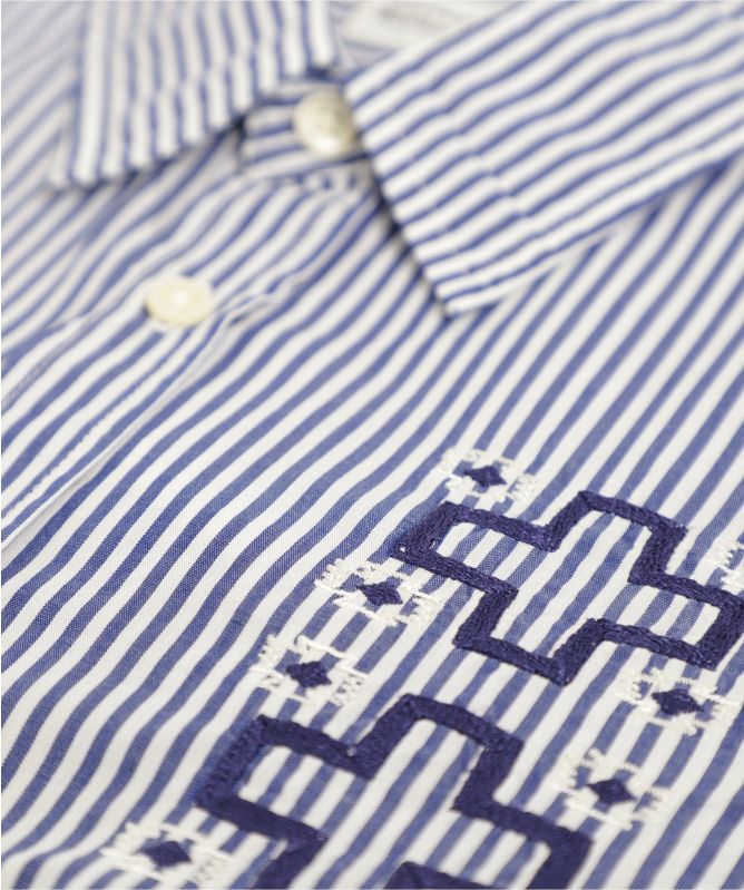Universal Works Navy Classic Stripes New Standard Shirt | Jules B