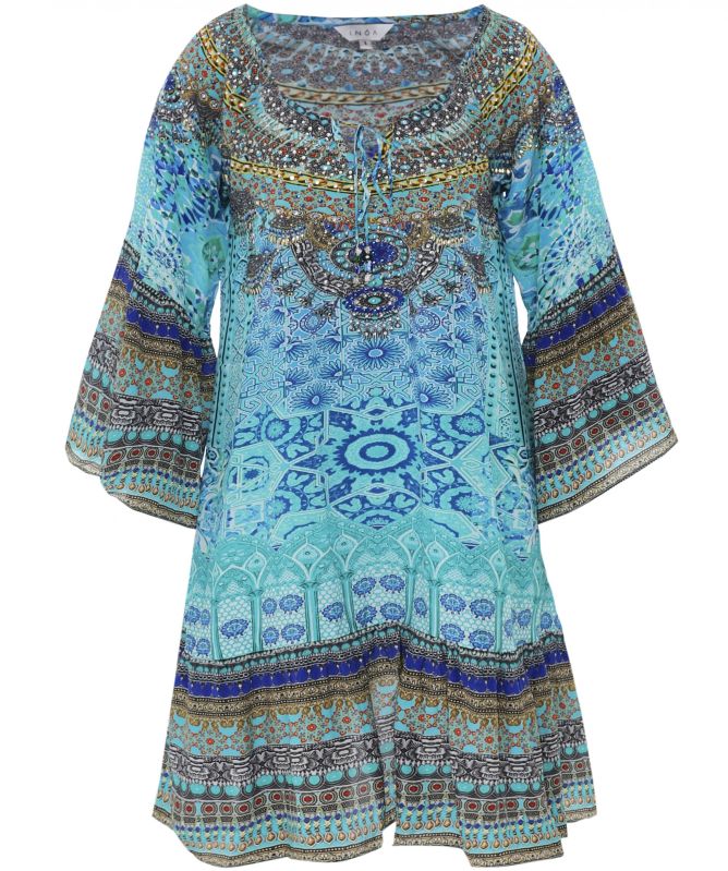 Inoa Blue Atlantis Silk Gypsy Dress | Jules B