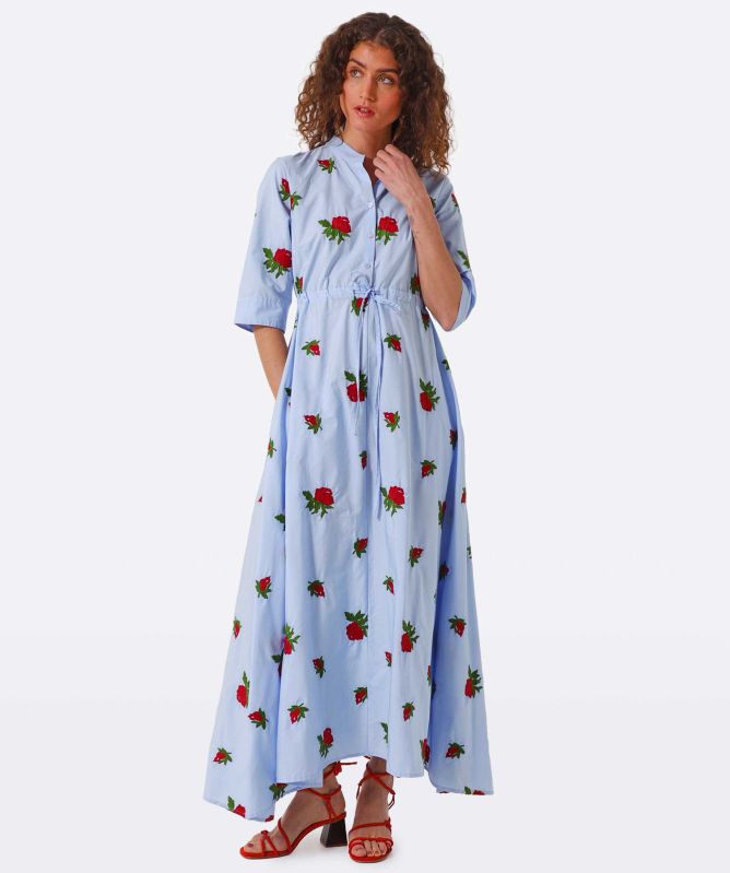 Lavi Margherita Rose Embroidered Maxi Dress | Jules B