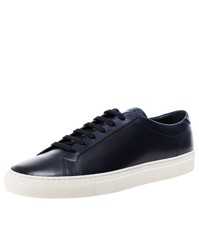 Loake Navy Hand-Painted Leather Sprint Trainers | Jules B