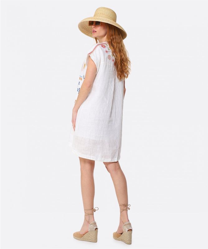 Johnny Was White Elektra Linen Dress | Jules B