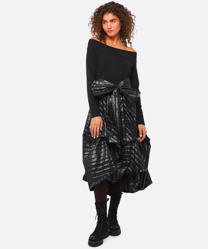 Xenia Design Stripe Taffeta Maxi Dress | Jules B