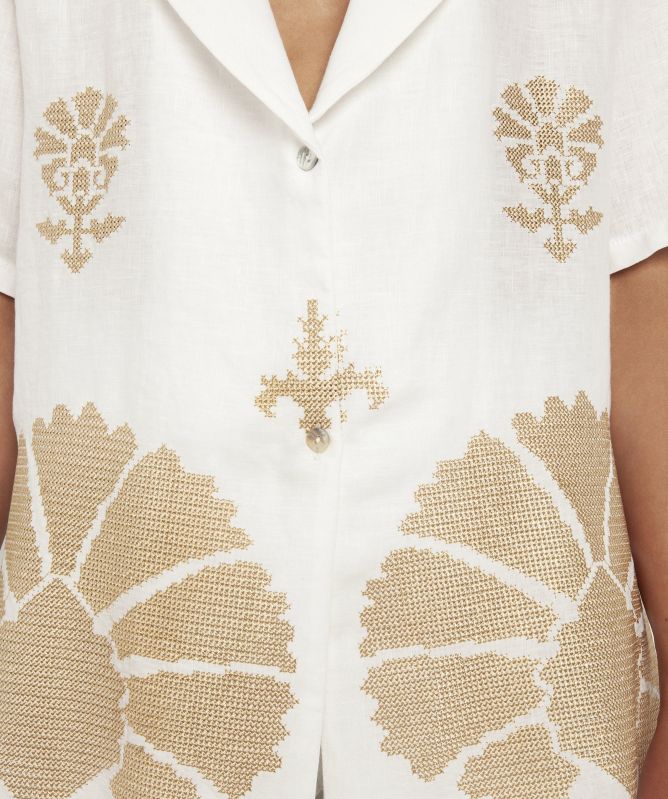 Greek Archaic Kori Linen Peacock Jacket | Jules B