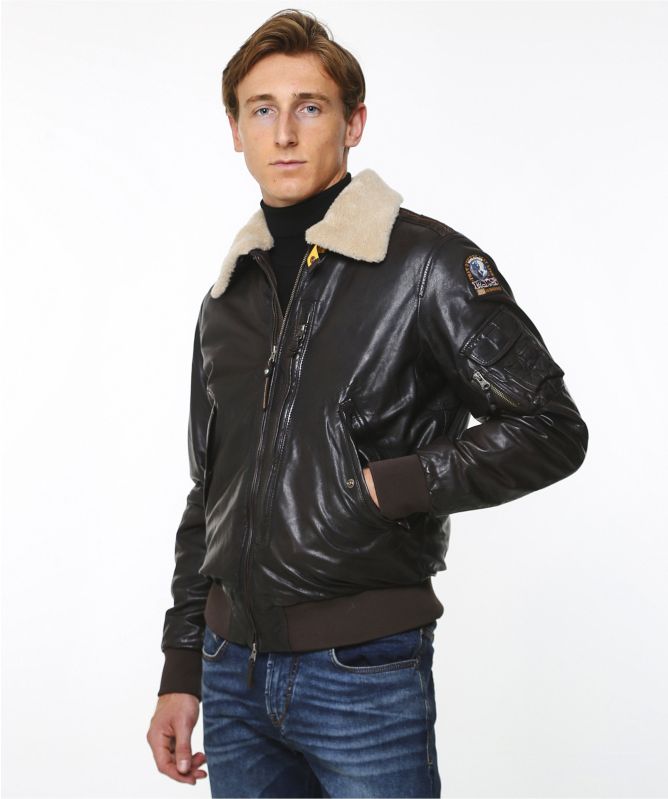 Parajumpers Brown Waxed Leather Josh Jacket | Jules B