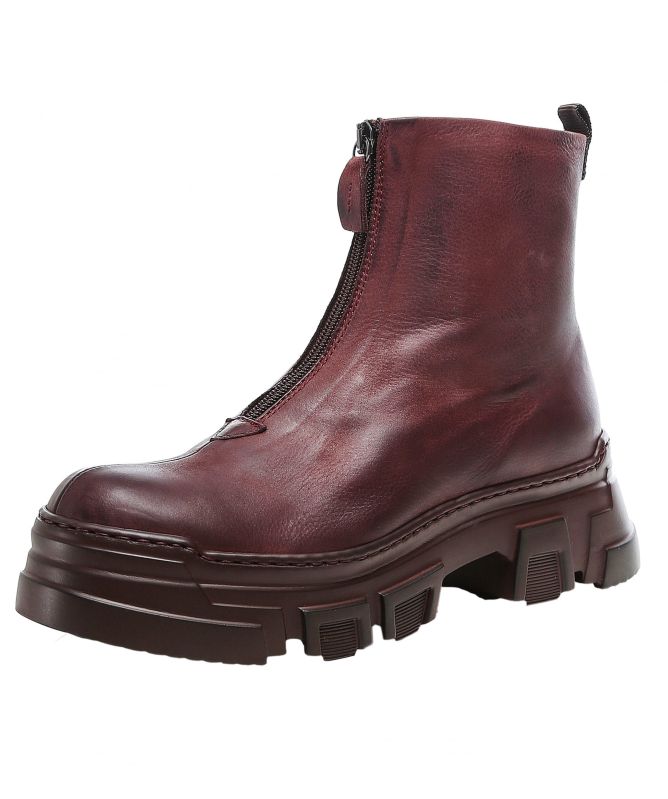 Lofina Brown Gasoline Front Zip Boots | Jules B