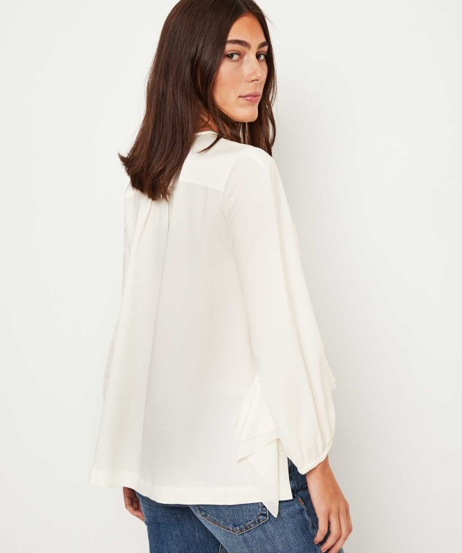 High White Flutter Blouse | Jules B