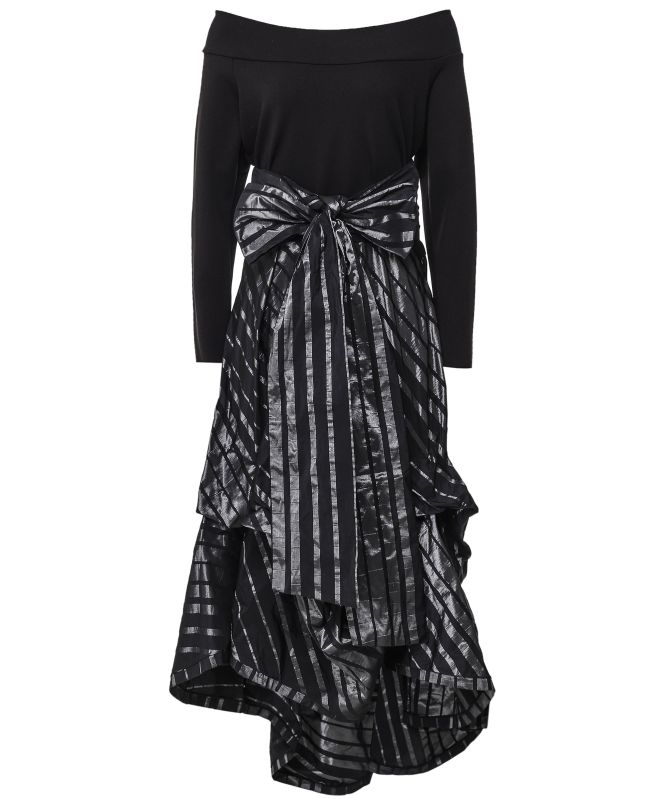 Xenia Design Stripe Taffeta Maxi Dress | Jules B