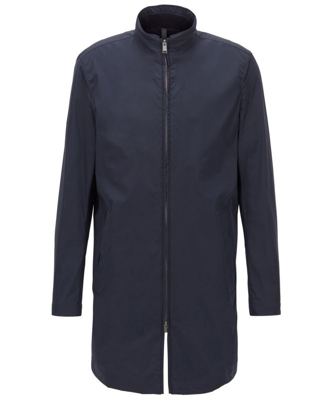 BOSS Navy Slim Fit Water-Repellent Deean Coat | Jules B